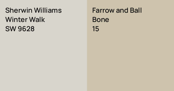Sherwin Williams Winter Walk vs. Farrow and Ball Bone comparison