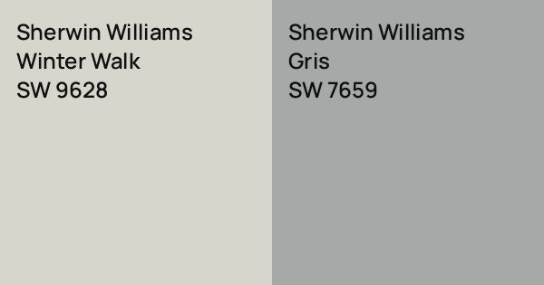 Sherwin Williams Winter Walk vs. Sherwin Williams Gris comparison