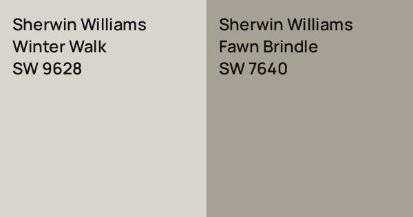 Sherwin Williams Winter Walk vs. Sherwin Williams Fawn Brindle comparison