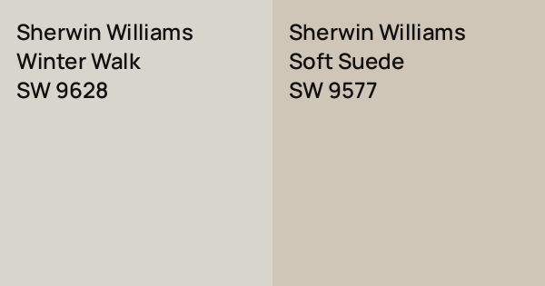 Sherwin Williams Winter Walk vs. Sherwin Williams Soft Suede comparison