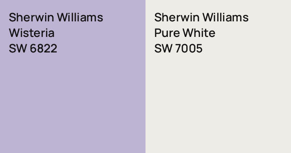 Sherwin Williams Wisteria vs. Sherwin Williams Pure White comparison