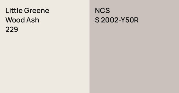 Little Greene Wood Ash vs. NCS S 2002-Y50R comparison