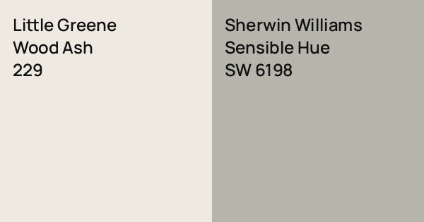 Little Greene Wood Ash vs. Sherwin Williams Sensible Hue comparison