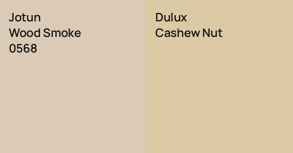 Jotun Wood Smoke vs. Dulux Cashew Nut comparison