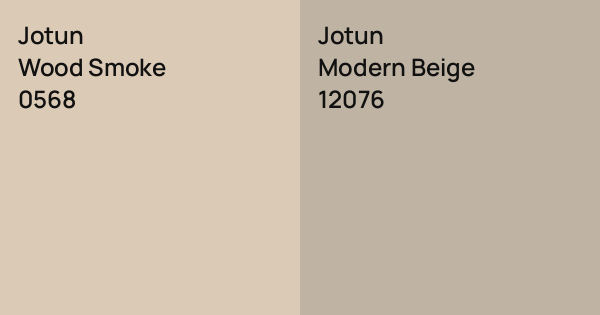 Jotun Wood Smoke vs. Jotun Modern Beige comparison