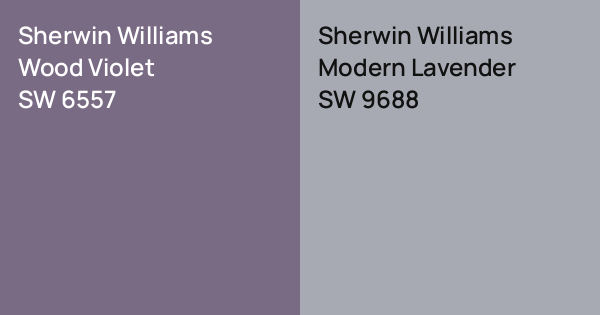 Sherwin Williams Wood Violet vs. Sherwin Williams Modern Lavender ...