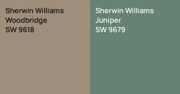 Sherwin Williams Woodbridge vs. Sherwin Williams Juniper comparison
