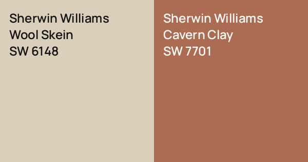 Sherwin Williams Wool Skein vs. Sherwin Williams Cavern Clay comparison
