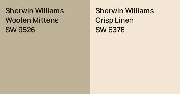 Sherwin Williams Woolen Mittens vs. Sherwin Williams Crisp Linen comparison