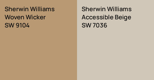 Sherwin Williams Woven Wicker vs. Sherwin Williams Accessible Beige ...