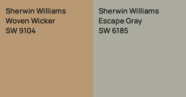 Sherwin Williams Woven Wicker vs. Sherwin Williams Escape Gray comparison
