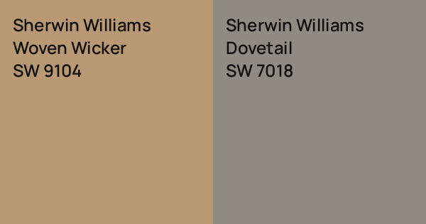 Sherwin Williams Woven Wicker vs. Sherwin Williams Dovetail comparison