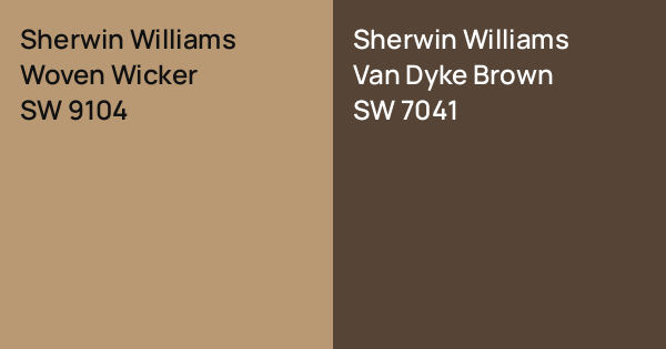 Sherwin Williams Woven Wicker vs. Sherwin Williams Van Dyke Brown ...