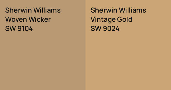 Sherwin Williams Woven Wicker vs. Sherwin Williams Vintage Gold comparison