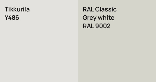 Tikkurila Y486 vs. RAL Classic Grey white comparison