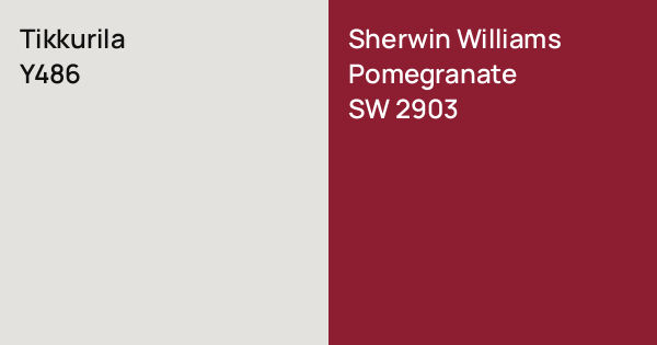 Tikkurila Y486 vs. Sherwin Williams Pomegranate comparison