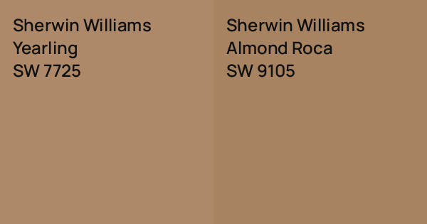 Sherwin Williams Yearling vs. Sherwin Williams Almond Roca comparison