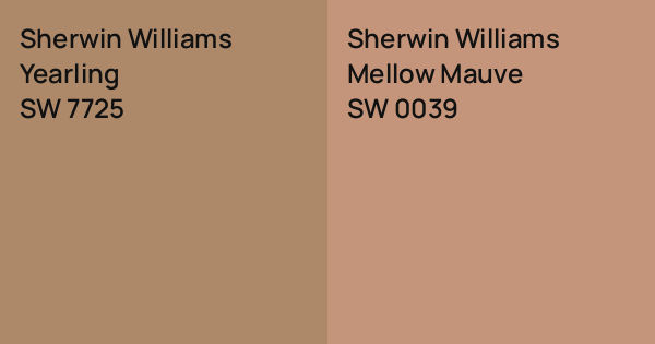 Sherwin Williams Yearling vs. Sherwin Williams Mellow Mauve comparison