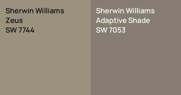 Sherwin Williams Zeus vs. Sherwin Williams Adaptive Shade comparison