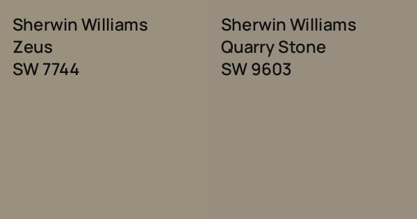 Sherwin Williams Zeus vs. Sherwin Williams Quarry Stone comparison