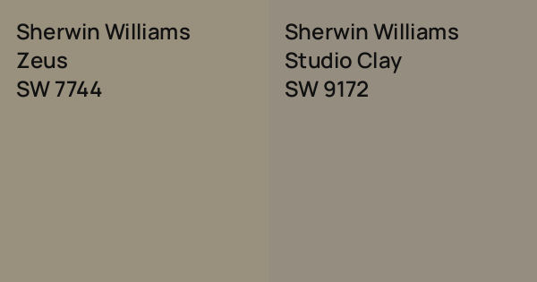 Sherwin Williams Zeus vs. Sherwin Williams Studio Clay comparison