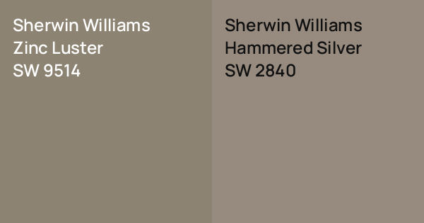 Sherwin Williams Zinc Luster vs. Sherwin Williams Hammered Silver ...