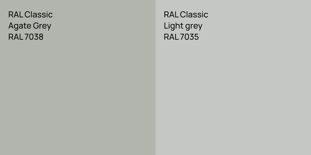 RAL Classic Agate Grey vs. RAL Classic Light grey comparison