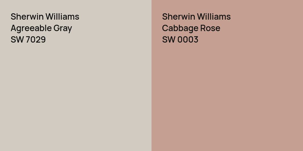 Sherwin Williams Agreeable Gray vs. Sherwin Williams Cabbage Rose ...