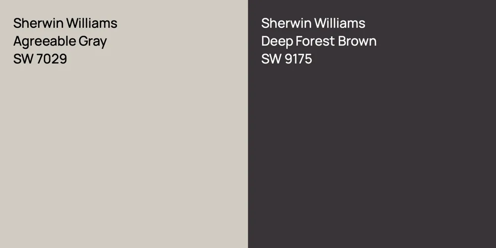 Sherwin Williams Agreeable Gray vs. Sherwin Williams Deep Forest Brown ...