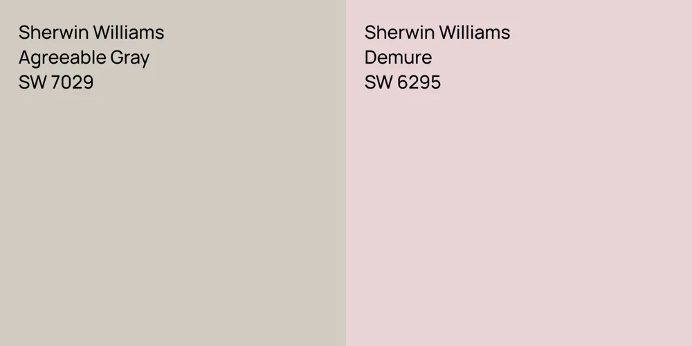 Sherwin Williams Agreeable Gray vs. Sherwin Williams Demure comparison