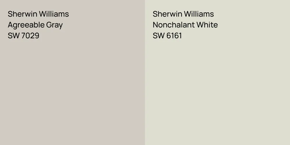 Sherwin Williams Agreeable Gray vs. Sherwin Williams Nonchalant White ...