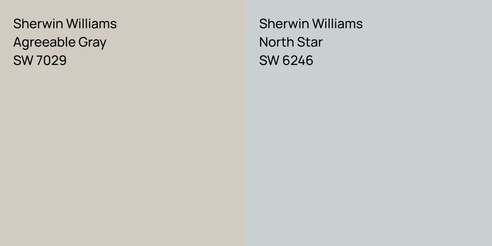 Sherwin Williams Agreeable Gray vs. Sherwin Williams North Star comparison