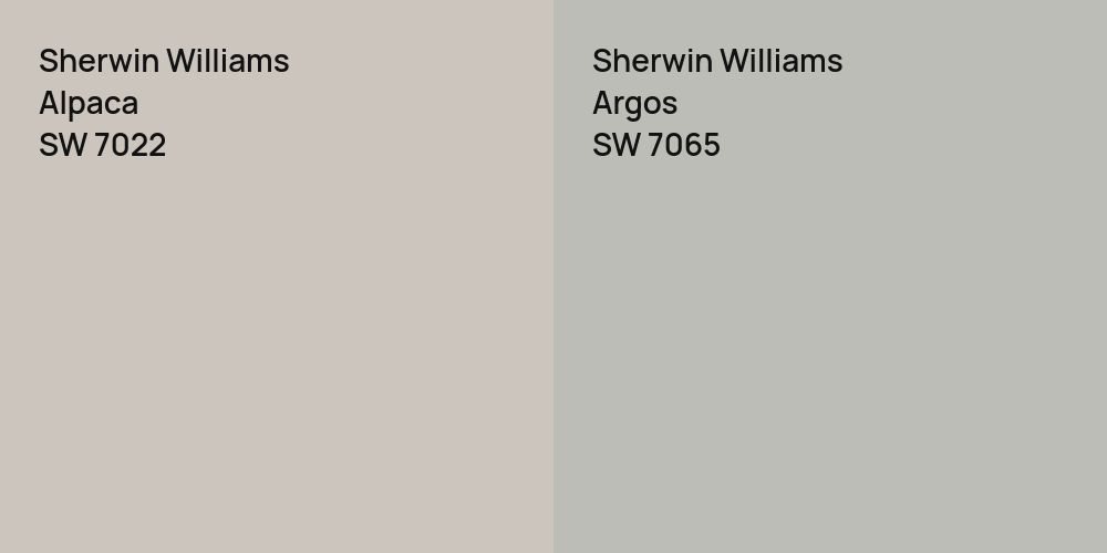Sherwin Williams Alpaca vs. Sherwin Williams Argos comparison