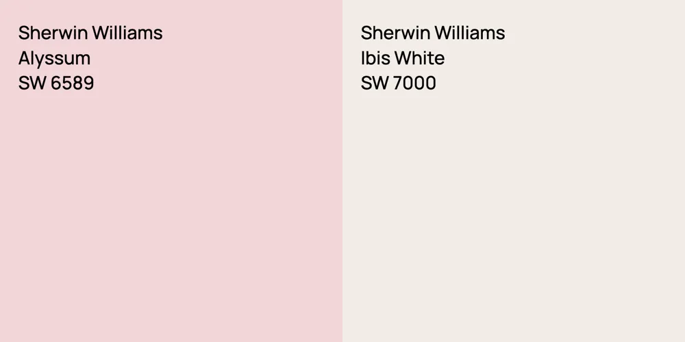 Sherwin Williams Alyssum vs. Sherwin Williams Ibis White comparison
