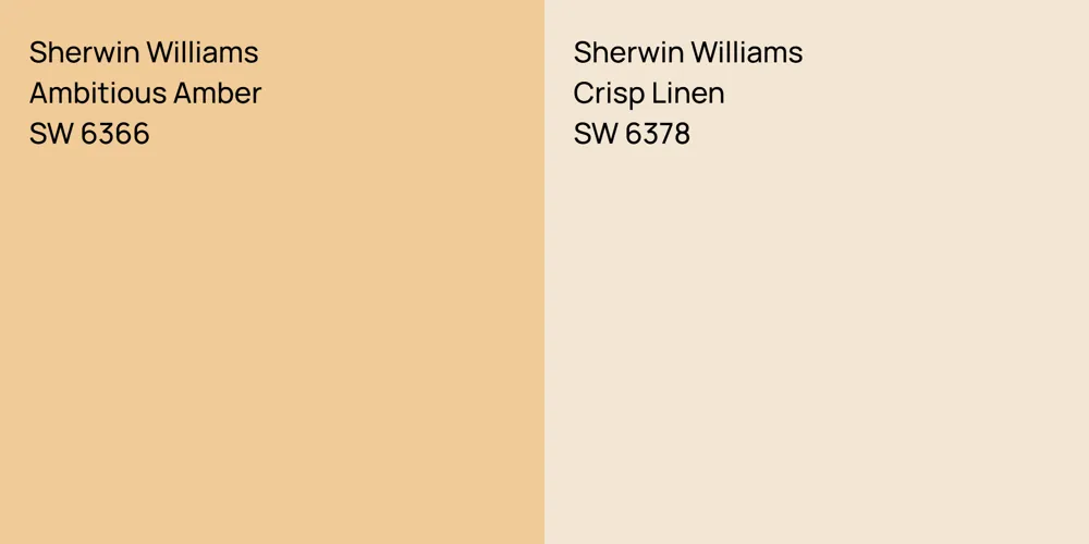 Sherwin Williams Ambitious Amber vs. Sherwin Williams Crisp Linen ...