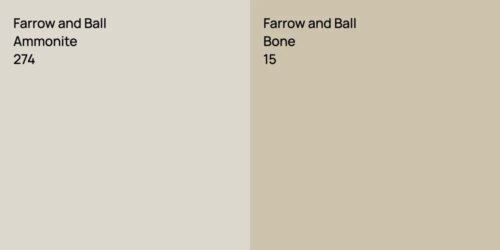 Farrow and Ball Ammonite vs. Farrow and Ball Bone comparison