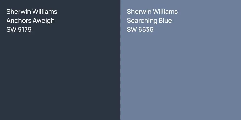 Sherwin Williams Anchors Aweigh vs. Sherwin Williams Searching Blue ...
