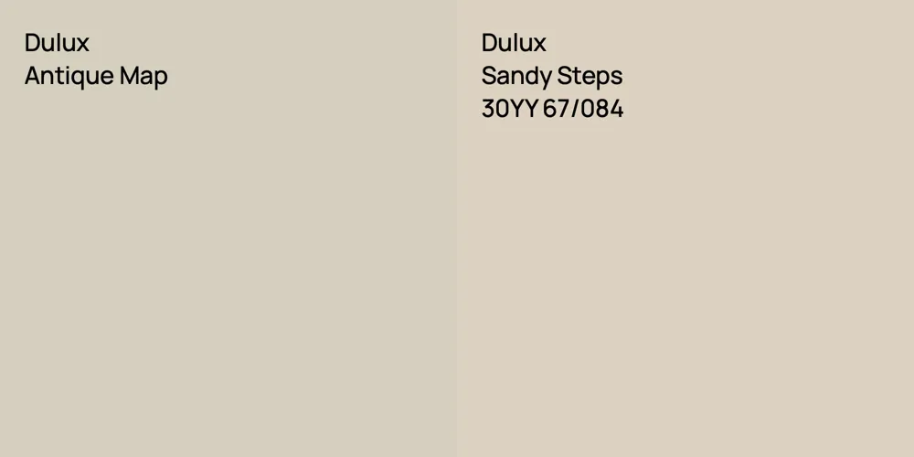 Dulux Antique Map vs. Dulux Sandy Steps comparison