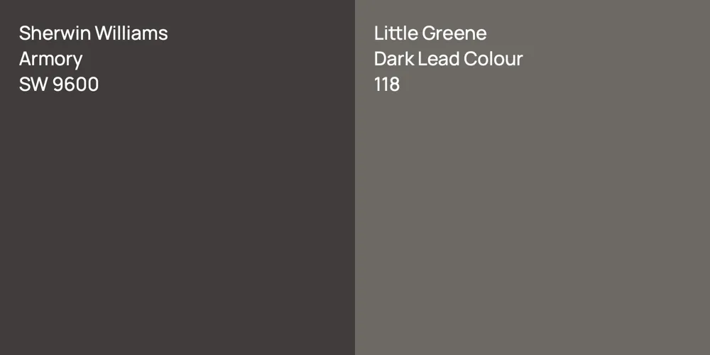 Sherwin Williams Armory vs. Little Greene Dark Lead Colour comparison