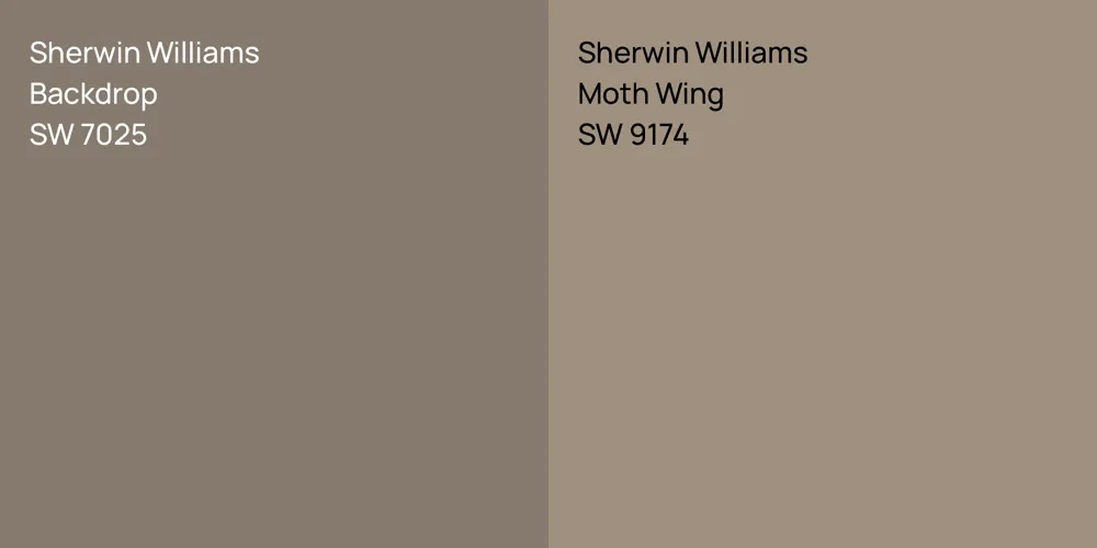 Sherwin Williams Backdrop vs. Sherwin Williams Moth Wing comparison