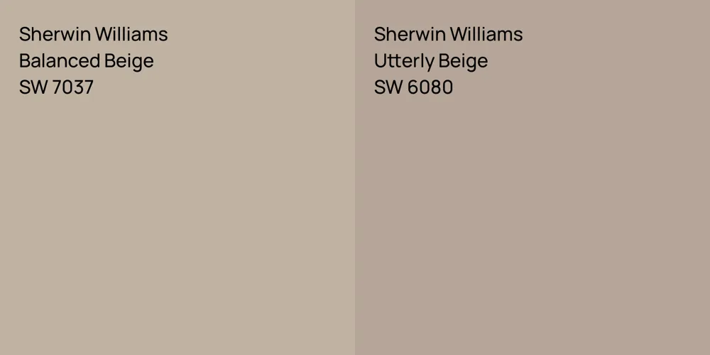 Sherwin Williams Balanced Beige vs. Sherwin Williams Utterly Beige ...