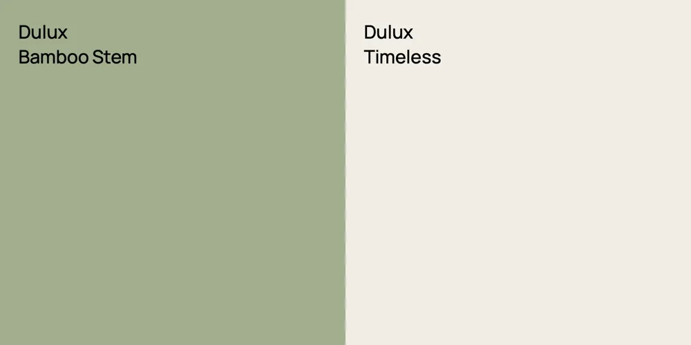 Dulux Bamboo Stem vs. Dulux Timeless comparison