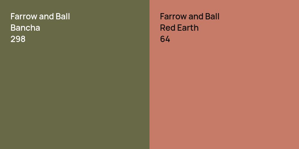 Farrow and Ball Bancha vs. Farrow and Ball Red Earth comparison