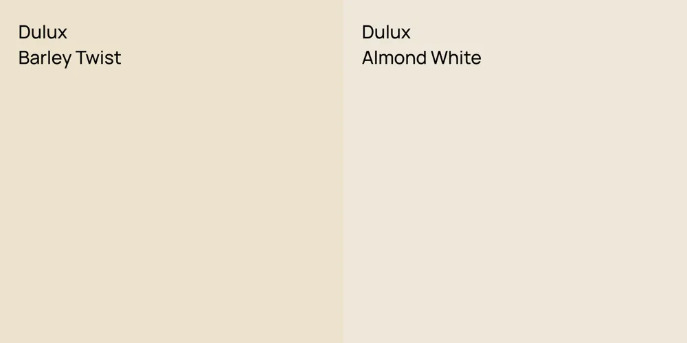 Dulux Barley Twist vs. Dulux Almond White comparison