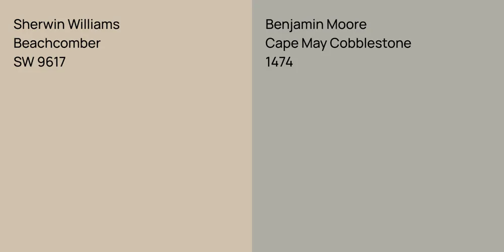 Sherwin Williams Beachcomber vs. Benjamin Moore Cape May Cobblestone ...