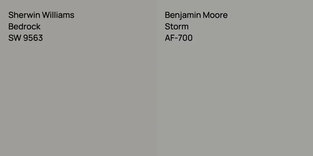 Sherwin Williams Bedrock vs. Benjamin Moore Storm comparison