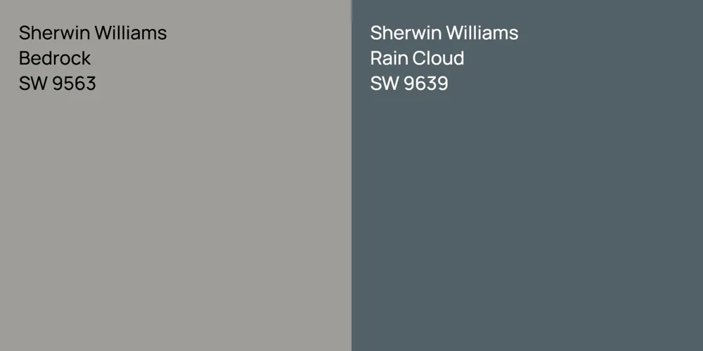 Sherwin Williams Bedrock vs. Sherwin Williams Rain Cloud comparison