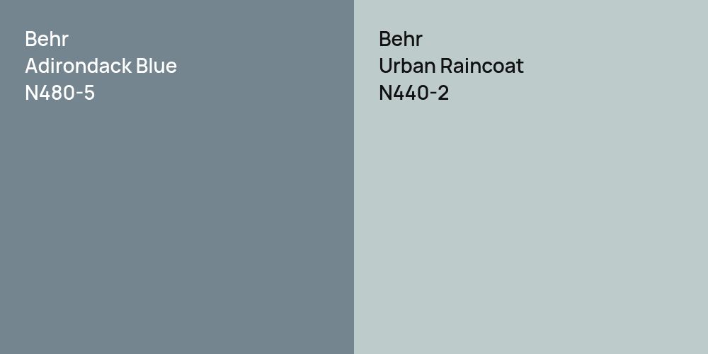Behr Adirondack Blue vs. Behr Urban Raincoat comparison