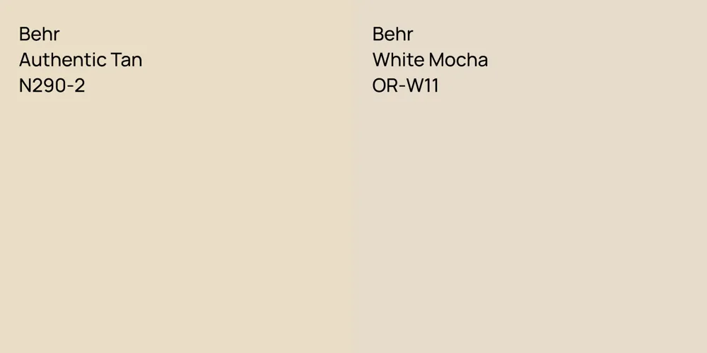 Behr Authentic Tan vs. Behr White Mocha comparison