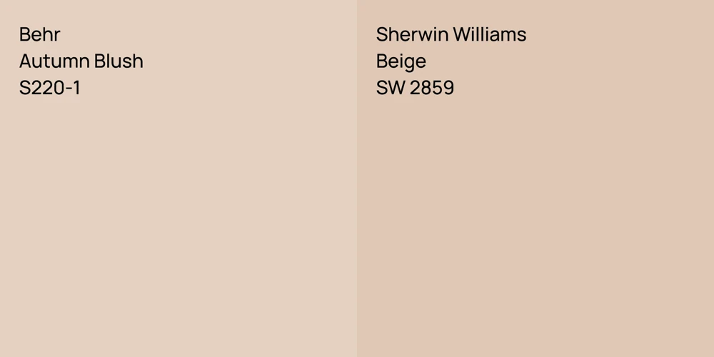 Behr Autumn Blush vs. Sherwin Williams Beige comparison